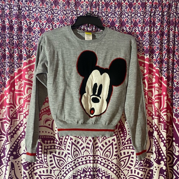 Disney | Sweaters | Disney Mickey Mouse 9th Anniversary Sweater Gray ...